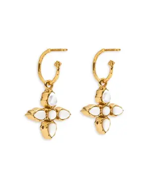 CAPUCINE DE WULF Aurora Reversible Charm Drop Hoop Earrings