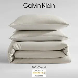 Calvin Klein Reversible 3 Piece Duvet Cover Set - Beige