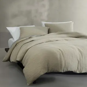 Calvin Klein Washed Texture Cotton Jacquard Duvet Cover Set - Absinthe Green