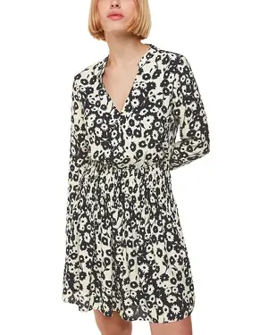 Whistles Riley Floral Shirred Dress - Black/multi