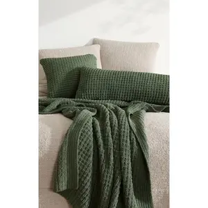 SUNDAY CITIZEN Snug Waffle Throw Pillow - Moss