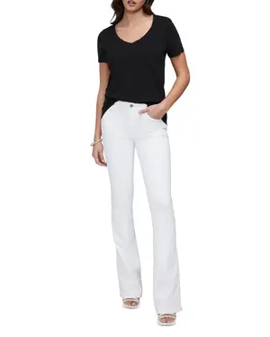 Three Dots Cotton V-neck Tee - Black