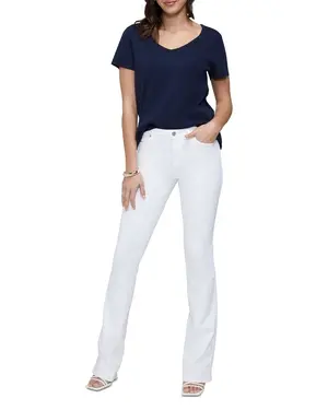 Three Dots Cotton V-neck Tee - Navy