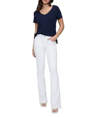 Three Dots Cotton V-neck Tee - Navy