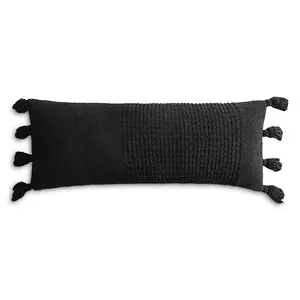 SUNDAY CITIZEN Braided Pom Pom Lumbar Pillow - Black