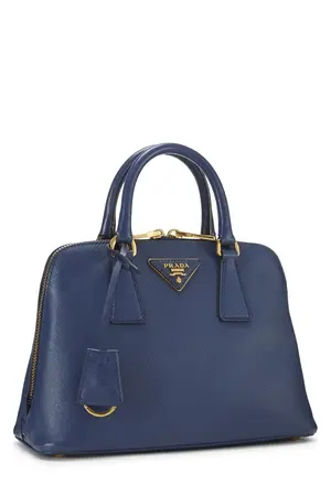 Prada Saffiano Promenade Top Handle Bag - Blue