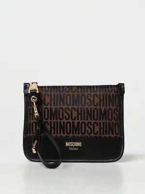 Moschino Monogram Clutch - Brown