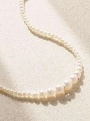 PERSEE 18-karat Pearl, And Diamond Necklace