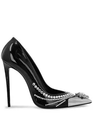 Philipp Plein Silver Tone Pumps