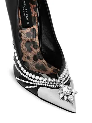 Philipp Plein 105mm Crystal-embellished Patent Leather Pumps