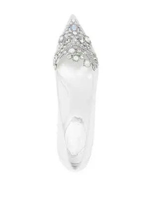 Rene Caovilla Veneziana 60mm Lace Pumps - Silver