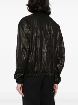 Dolce & Gabbana Crinkled Leather Bomber Jacket