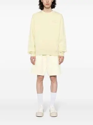 Maison Kitsuné Logo Embroidered Cotton Sweatshirt - Yellow