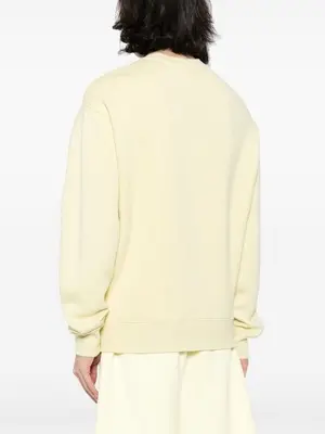 Maison Kitsuné Logo Embroidered Cotton Sweatshirt - Yellow