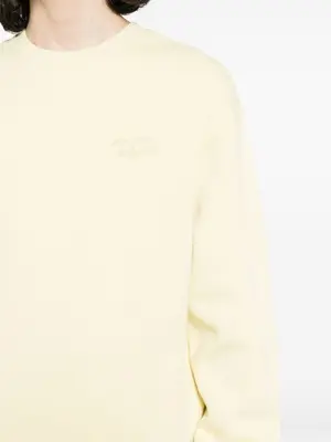 Maison Kitsuné Logo Embroidered Cotton Sweatshirt - Yellow
