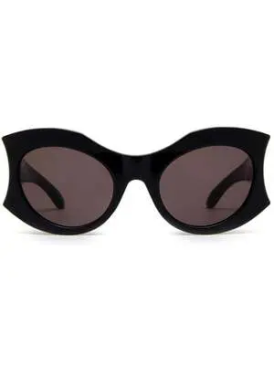 Balenciaga Logo-plaque Sunglasses - Black