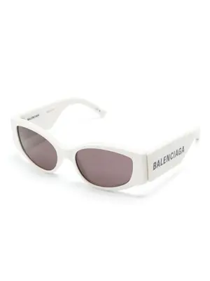 Balenciaga Logo-print Oval Sunglasses