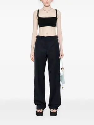 Palm Angels High-waisted Straight-leg Trousers - Blue
