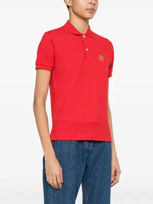 Bally Logo-embroidered Cotton Polo Top - Red