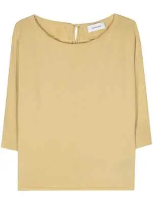 YVES SALOMON Knitted Wool Top - Yellow
