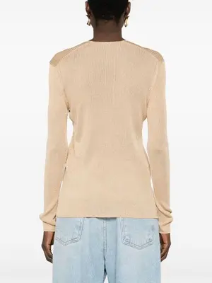 TOM FORD Ribbed V-neck Jumper - Neutrals
