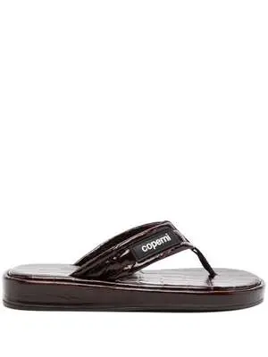 Coperni Crocodile-embossed Leather Flip Flops