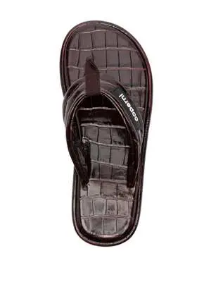 Coperni Crocodile-embossed Leather Flip Flops