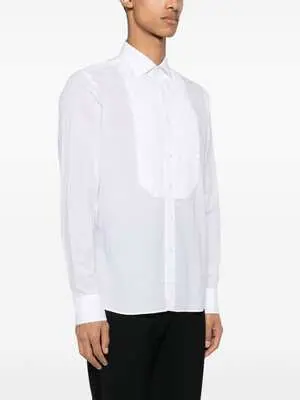 Tagliatore Plissé Poplin Cotton Shirt