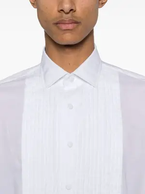 Tagliatore Plissé Poplin Cotton Shirt