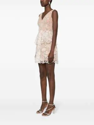 SELF-PORTRAIT Sequined Lace Mini Dress