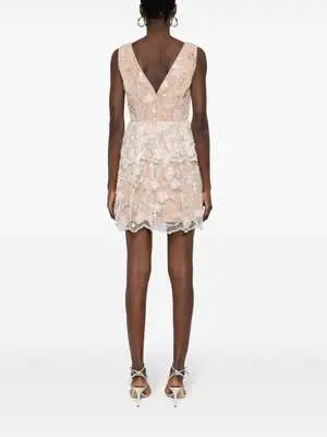 SELF-PORTRAIT Sequined Lace Mini Dress