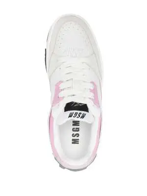 MSGM Logo-print Leather Sneakers - Neutrals