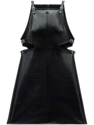 COURREGES Slash Buckle Mini Dress - Black