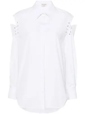 Alexander McQueen Cut-out Detail Cotton Shirt