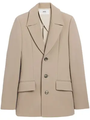 Ami Tailored Virgin Wool Blazer - Neutrals