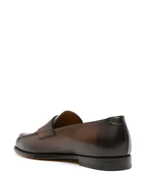 DOUCAL'S Burnished-finish Leather Loafers