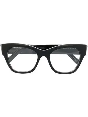 Balenciaga Logo Cat-eye Glasses - Black
