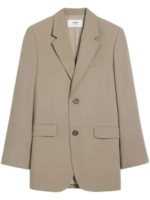 Ami Single-breasted Virgin Wool Coat