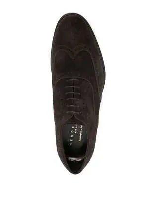HENDERSON BARACCO Stacked-heel Suede Brogues