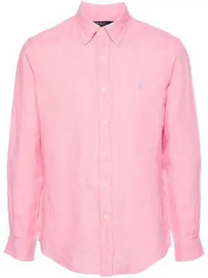 Polo Ralph Lauren Polo Pony-embroidered Linen Shirt - Pink