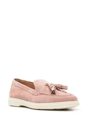 Santoni Tassel Detail Suede Loafers