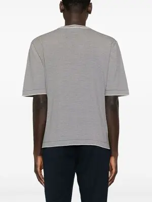 LARDINI Striped Cotton T-shirt - White