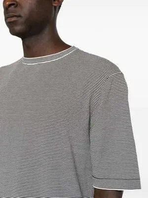LARDINI Striped Cotton T-shirt - White