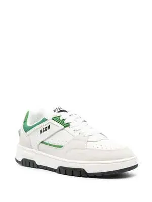 MSGM Panelled Leather Sneakers