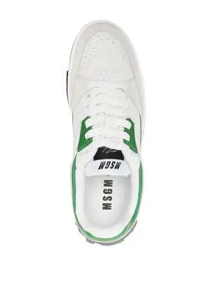 MSGM Panelled Leather Sneakers