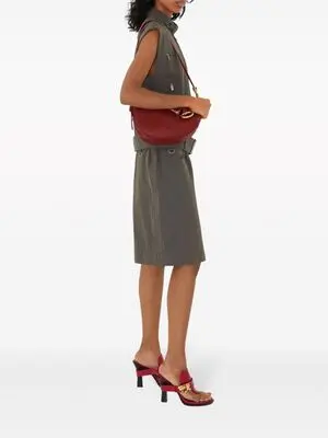 Burberry Knight Leather Shoulder Bag - Red