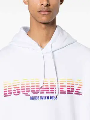 Dsquared2 Logo-print Cotton Hoodie - White