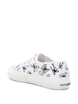 Viktor & Rolf X Superga Bow-print Canvas Sneakers