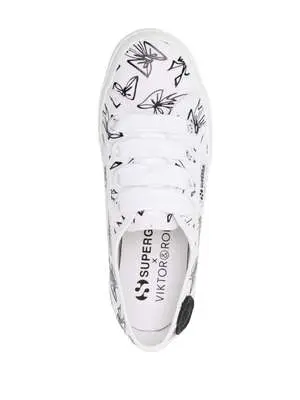 Viktor & Rolf X Superga Bow-print Canvas Sneakers