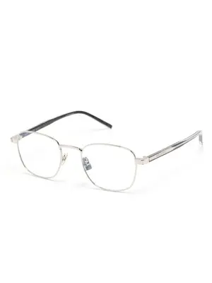Saint Laurent Logo-engraved Rectangle-frame Glasses